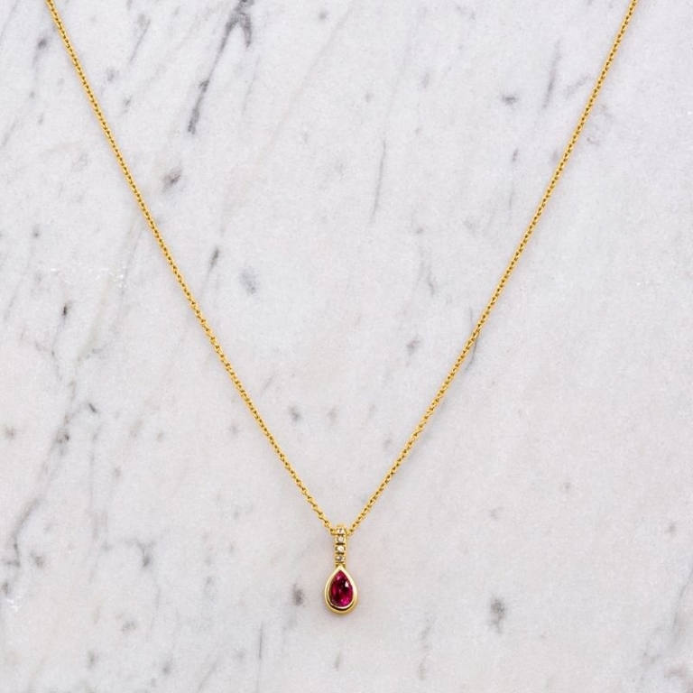 Ruby Teardrop Necklace - Rachel & Victoria Ring Concierge & Jewelry Design